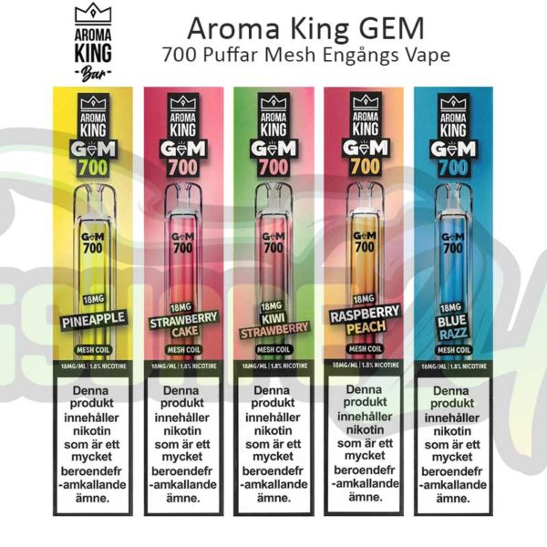 Aroma King GEM Mesh Pineapple 18mg 700 Puffar - engångsvape24.se