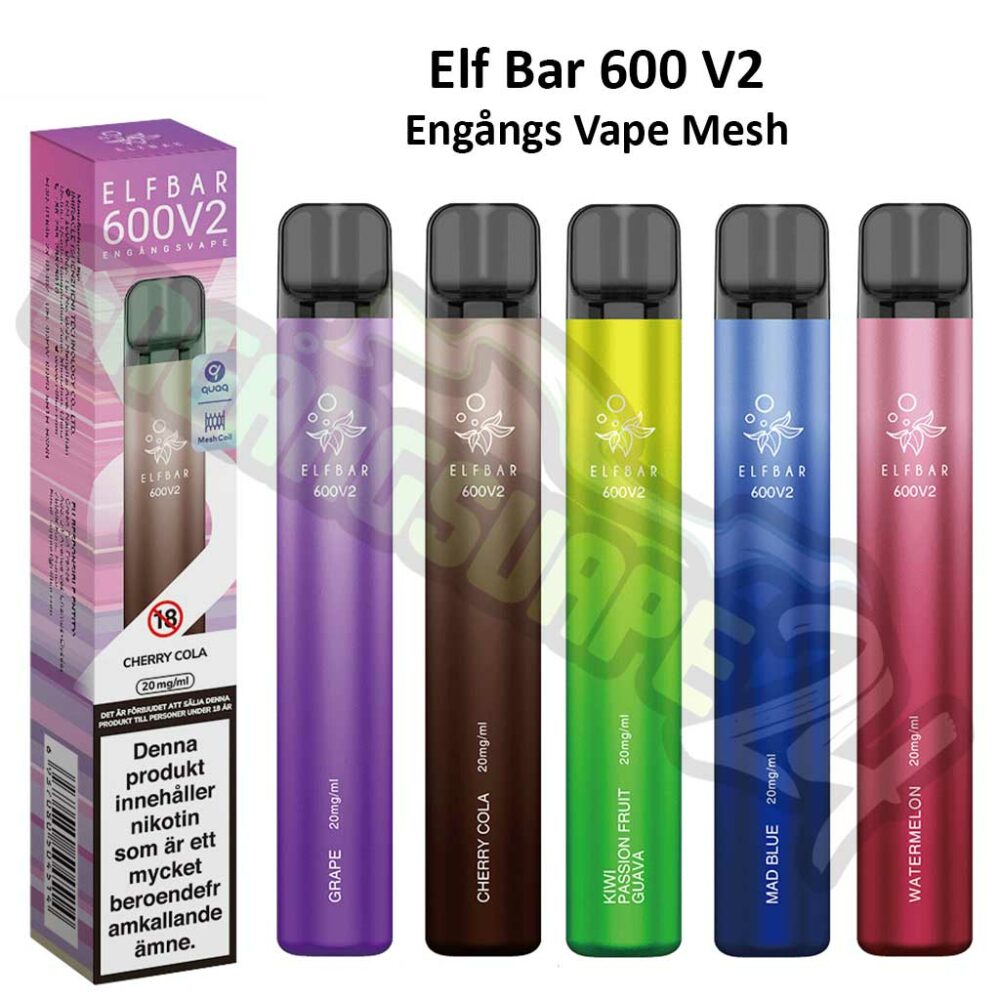 Elf Bar V2 Mesh 600 Blueberry Raspberry 20mg 600 Puffar - engångsvape24.se